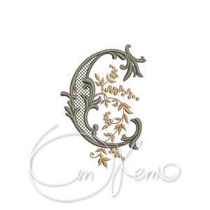 Machine Embroidery Design Capital Letter C Digitized Antique Alphabet ...