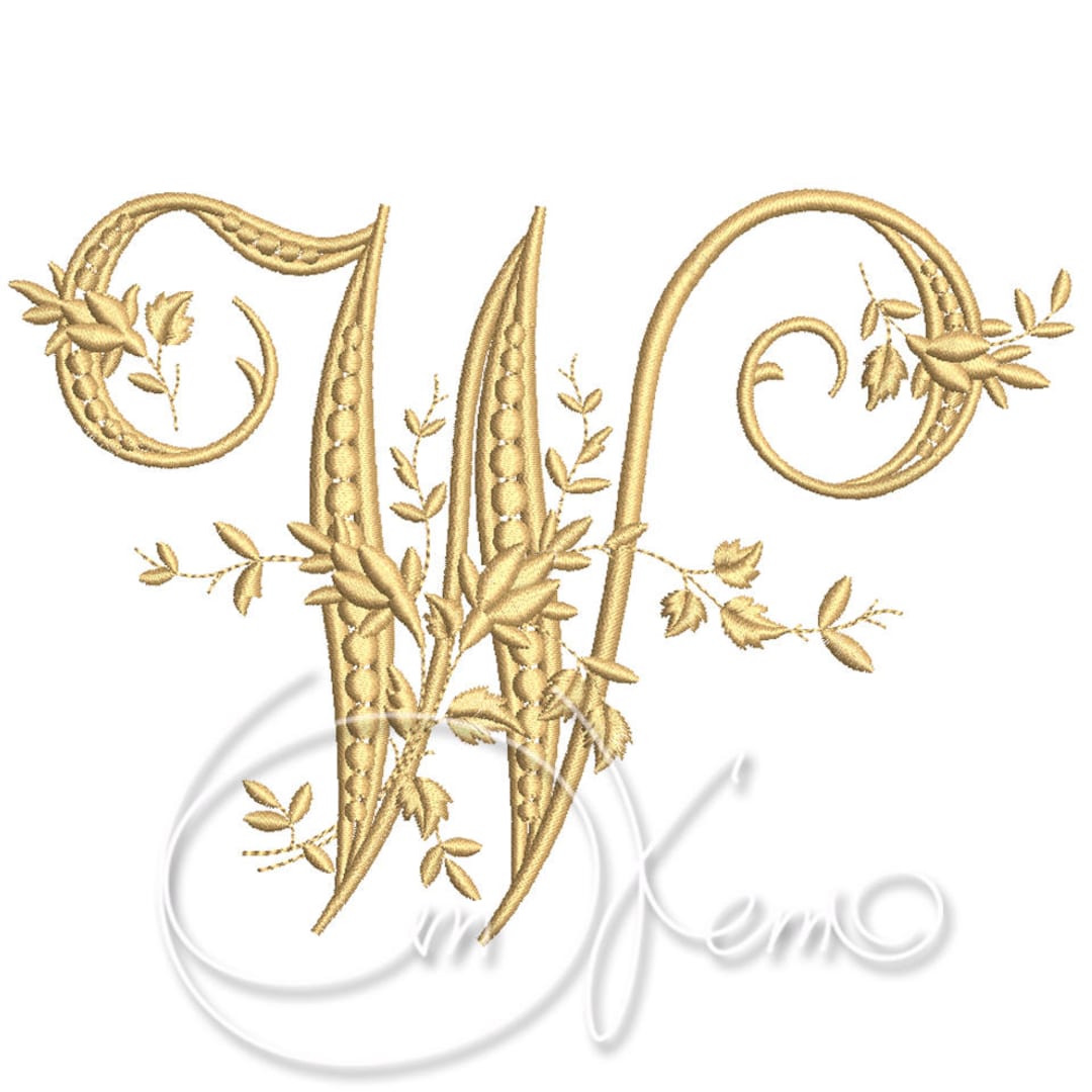 Machine Embroidery Design Capital Letter W Digitized Victorian Alphabet ...