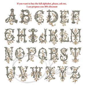Machine Embroidery Design Capital Letter Digitized Antique Alphabet ...