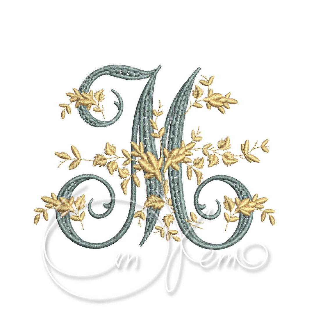 Machine Embroidery Design Capital Letter M Digitized Victorian Alphabet ...