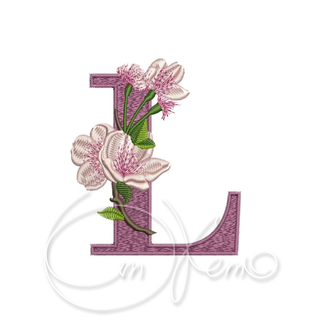 Machine Embroidery Design Capital Letter L Digitized Cherry Alphabet ...