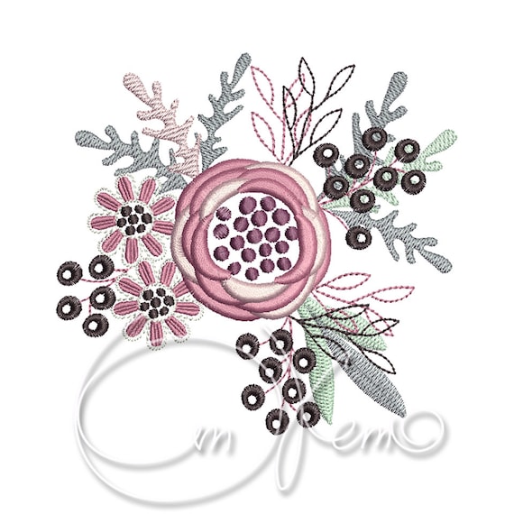 MACHINE EMBROIDERY DESIGN Flower floral ornament floral
