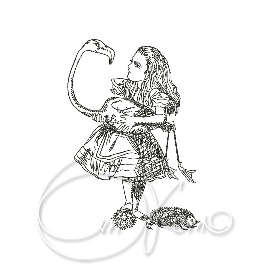 MACHINE EMBROIDERY DESIGN - Alice in Wonderland, Flaminfo, Vintage ...