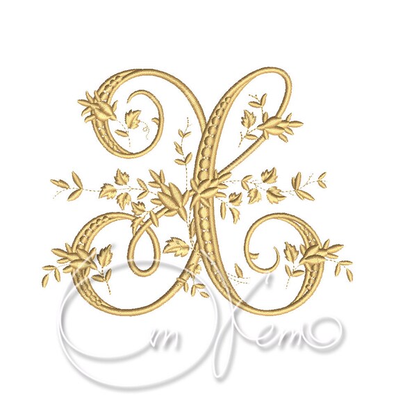 Machine Embroidery Design Capital Letter X Digitized Victorian | Etsy