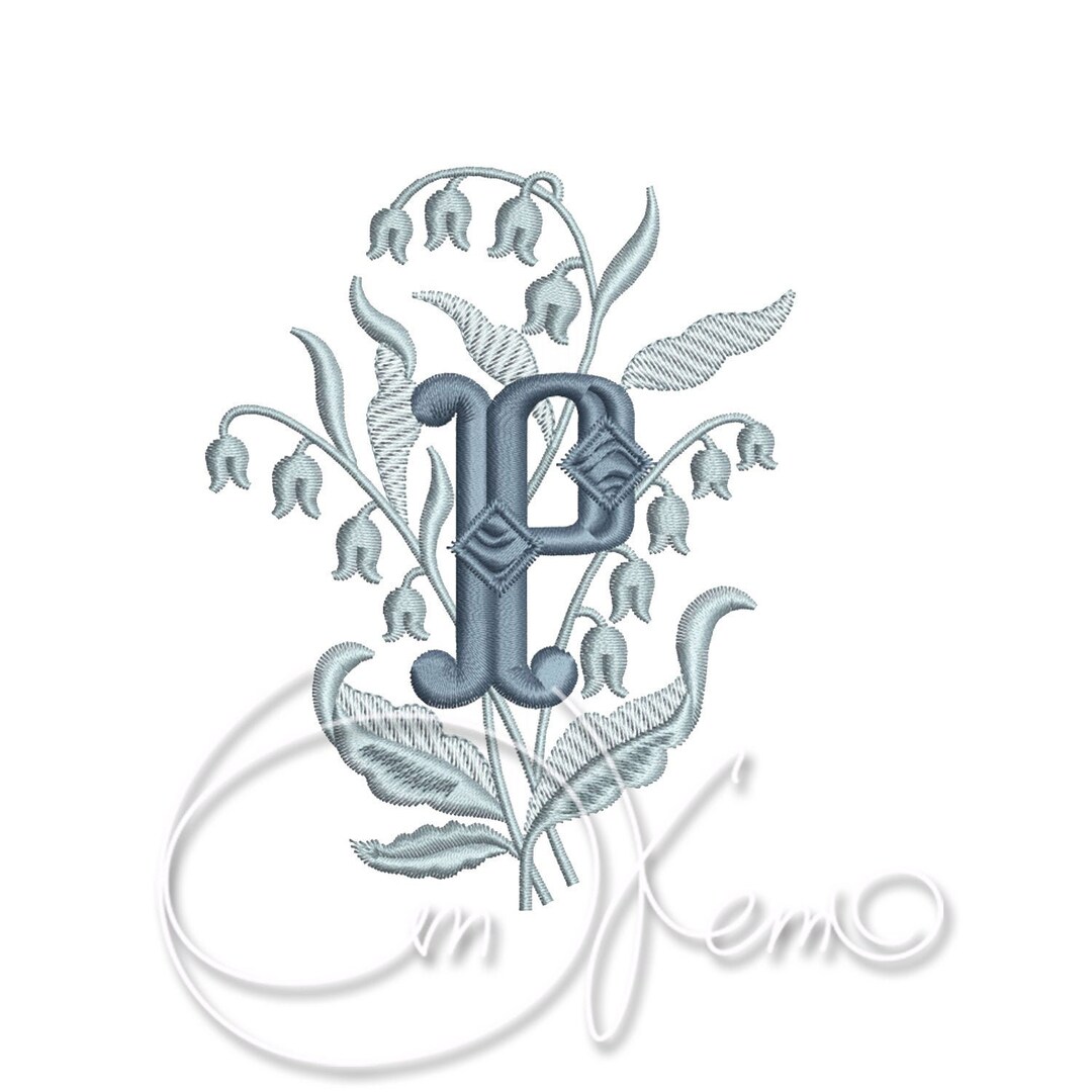 Machine Embroidery Design Capital Letter P Digitized Antique Alphabet ...