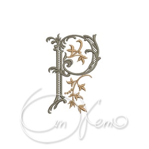 Machine Embroidery Design Capital Letter P Digitized Antique Alphabet ...