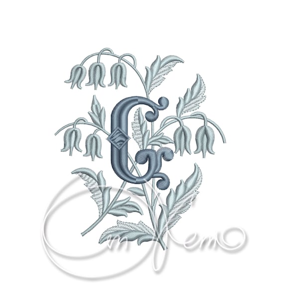 Machine Embroidery Design Capital Letter G Digitized Antique | Etsy