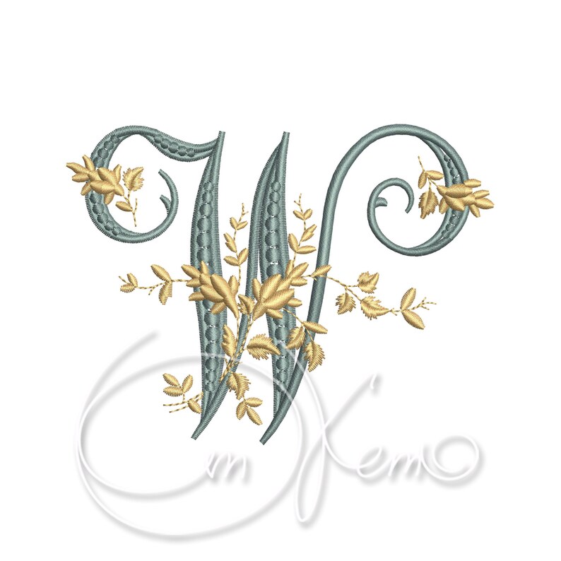 Machine Embroidery Design Capital Letter W Digitized Victorian - Etsy
