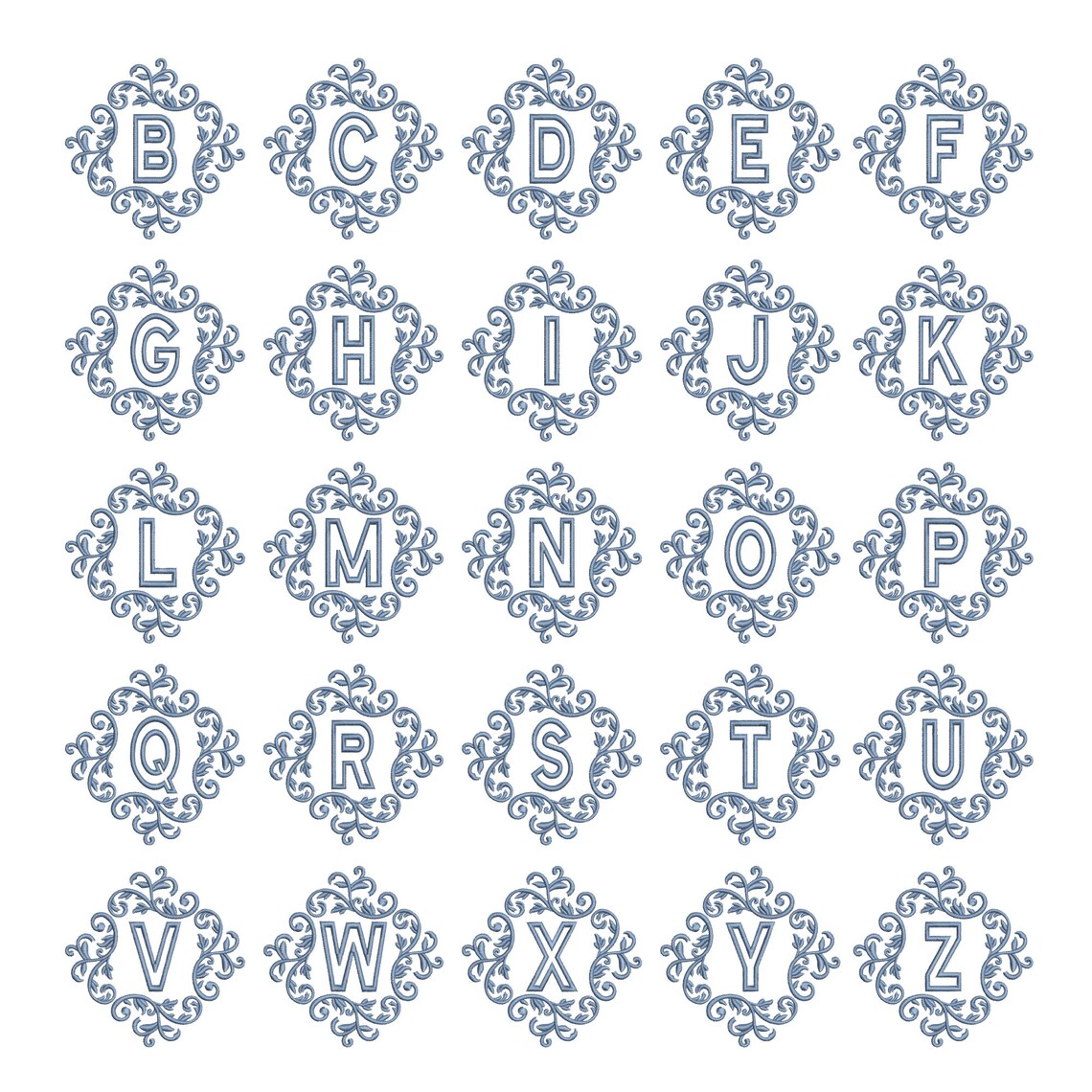 Machine Embroidery Design Monogram Instant Download Letter - Etsy