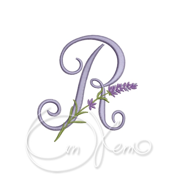 Machine Embroidery Design Capital Letter R Digitized Lavender | Etsy
