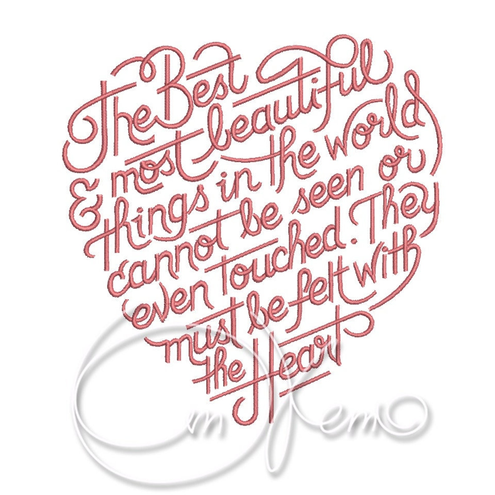 Machine Embroidery Design - Heart of Letters PES Instant Download 4x4 ...