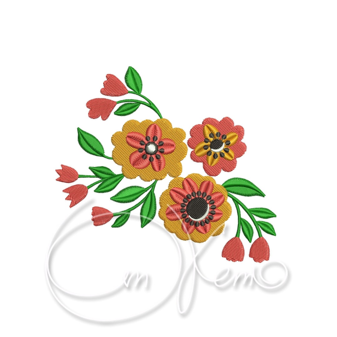 Machine Embroidery Design Flowers PES Instant Download 4x4 Flower ...