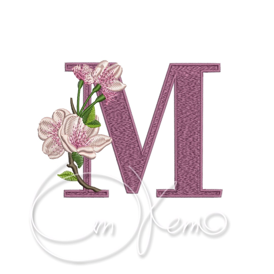 Machine Embroidery Design Capital Letter М Digitized Cherry Alphabet ...