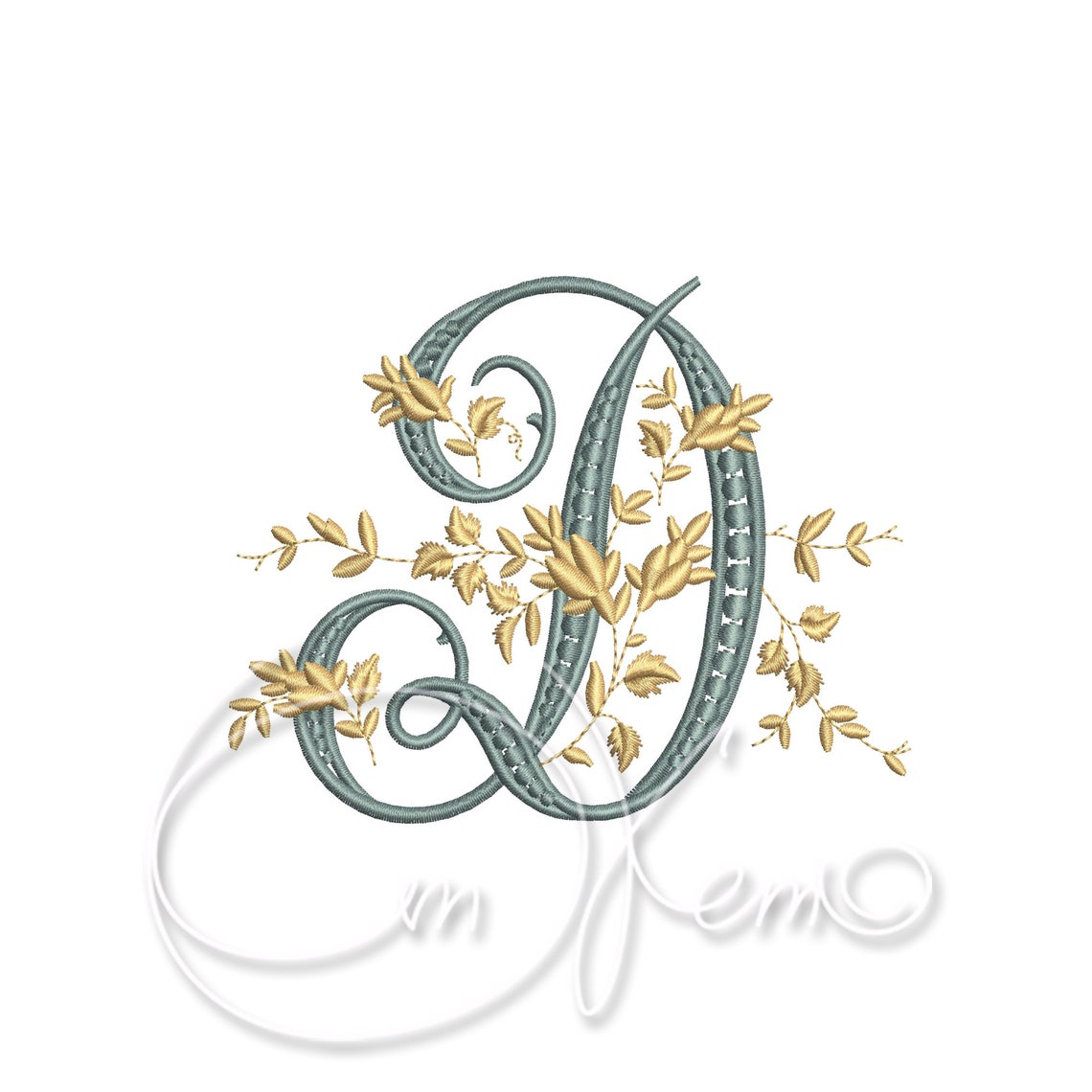 Machine Embroidery Design Capital Letter D Digitized Victorian - Etsy