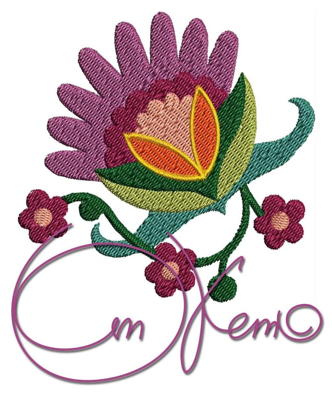 Machine Embroidery Design - Hungarian Flower PES Instant Download 7x5 ...
