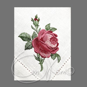 MACHINE EMBROIDERY DESIGN - Rose Flower, Vintage Rose, Love Sign, Red ...