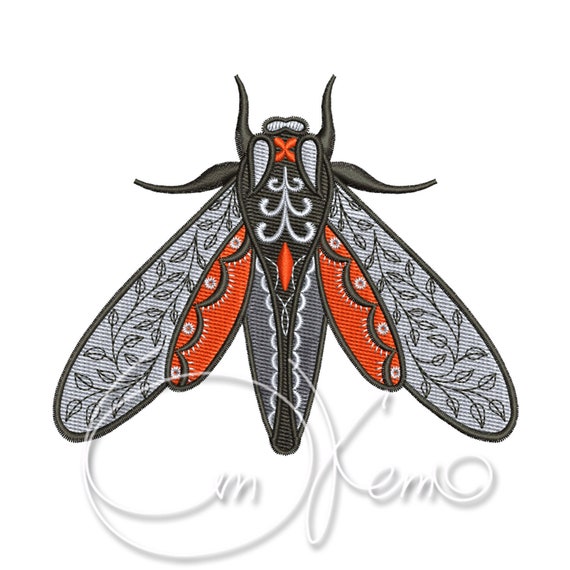 MACHINE EMBROIDERY DESIGN Moth embroidery butterfly | Etsy