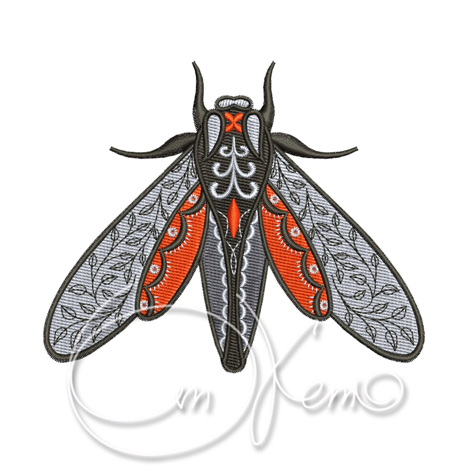 MACHINE EMBROIDERY DESIGN Moth embroidery butterfly | Etsy