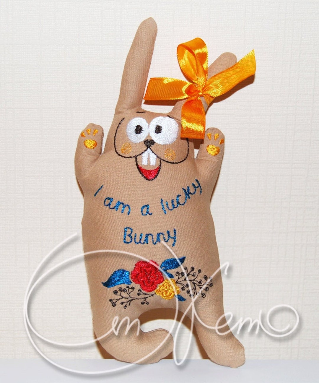 MACHINE EMBROIDERY File - ITH Toy - I Am Lucky Bunny. in the Hoop Bunny ...