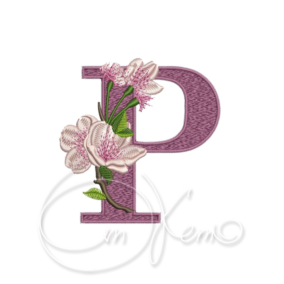 Machine Embroidery Design Capital Letter P Digitized Cherry | Etsy
