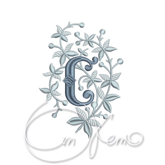 Machine Embroidery Design Capital Letter C Digitized Antique | Etsy