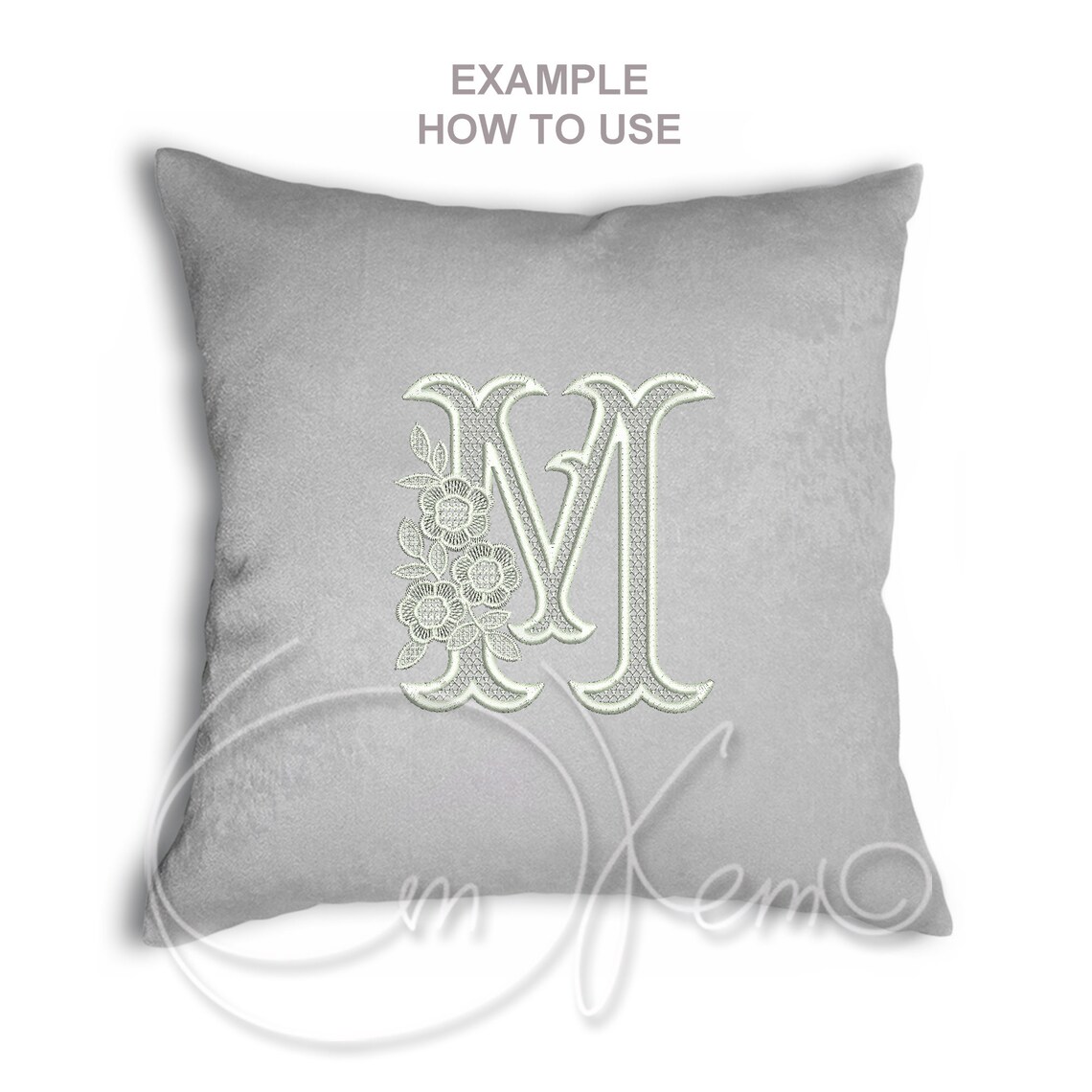 MACHINE EMBROIDERY DESIGN Monogrammed Lace Letter M Hoop 4x4 | Etsy