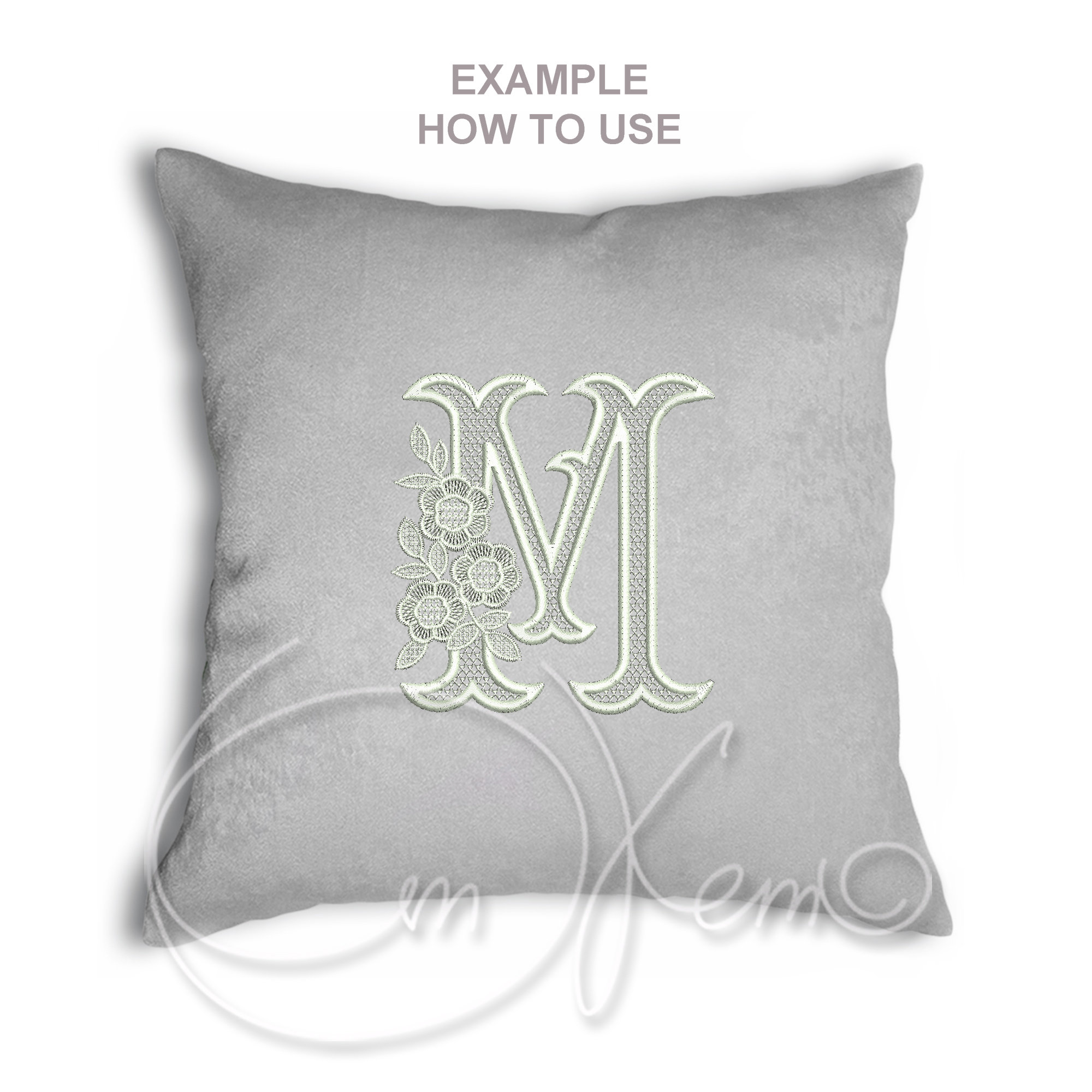 MACHINE EMBROIDERY DESIGN Monogrammed Lace Letter M Hoop 4x4 | Etsy