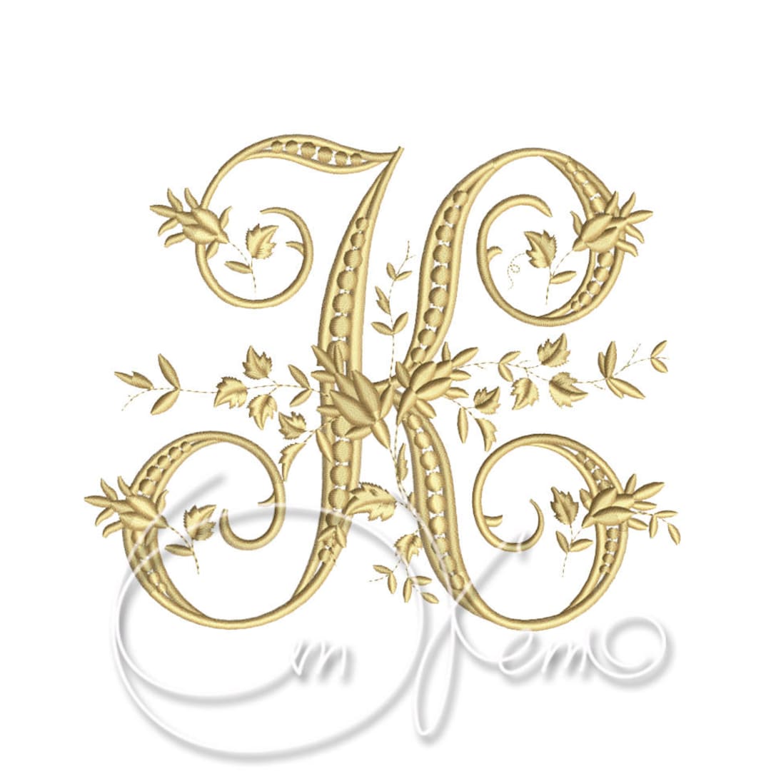 Machine Embroidery Design Capital Letter K Digitized Victorian Alphabet ...