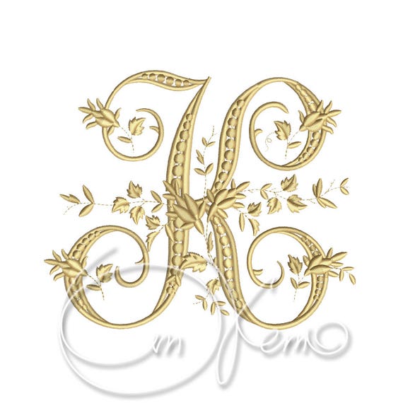 Machine Embroidery Design Capital Letter K Digitized Victorian - Etsy