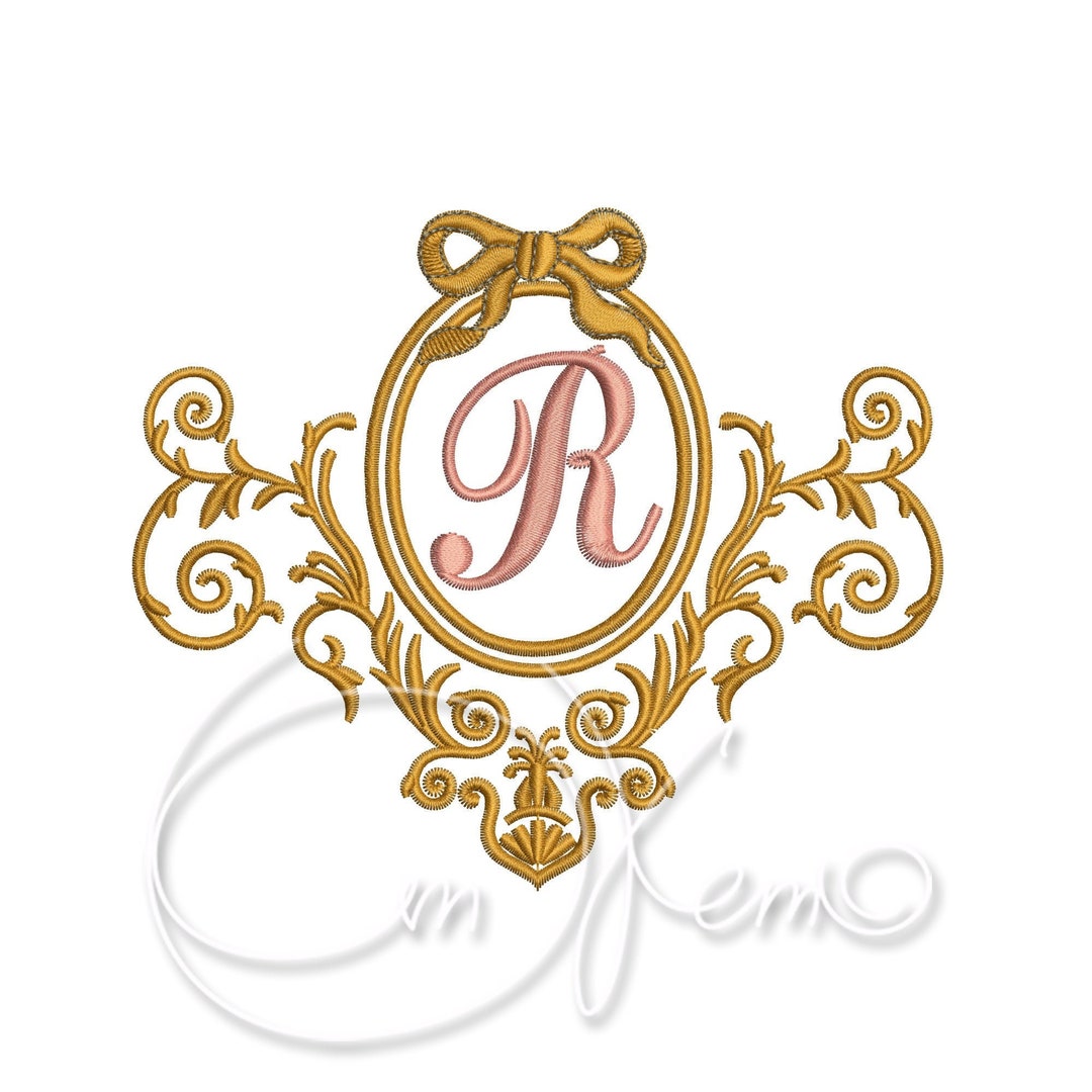 MACHINE EMBROIDERY DESIGN - Cameo Letter R, Vintage Monogram, French ...
