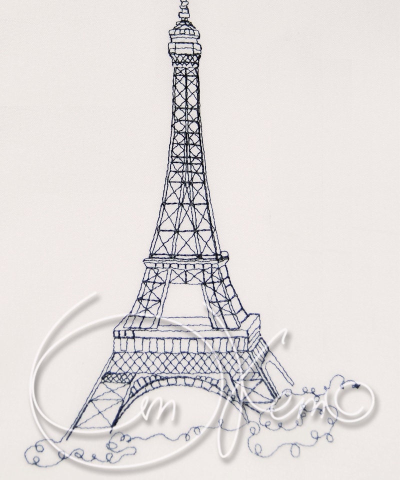 Machine Embroidery Design Eiffel Tower Design Paris | Etsy