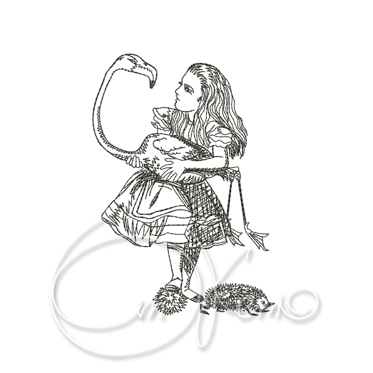 MACHINE EMBROIDERY DESIGN - Alice in Wonderland, Flaminfo, Vintage ...