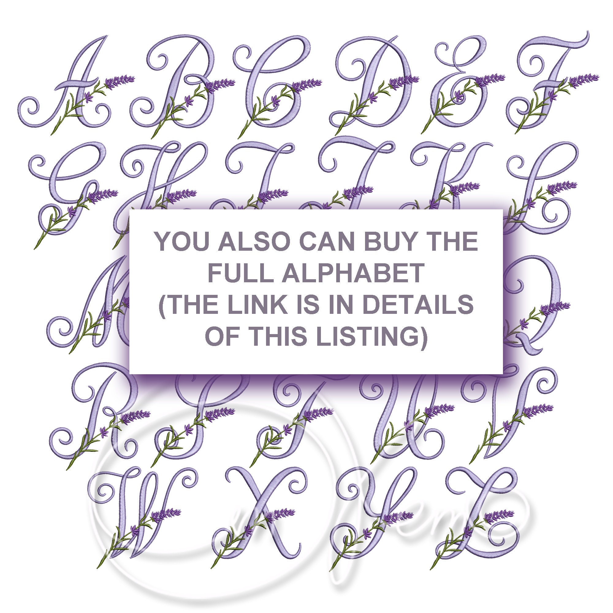 Machine Embroidery Design Capital Letter J Digitized Lavender | Etsy