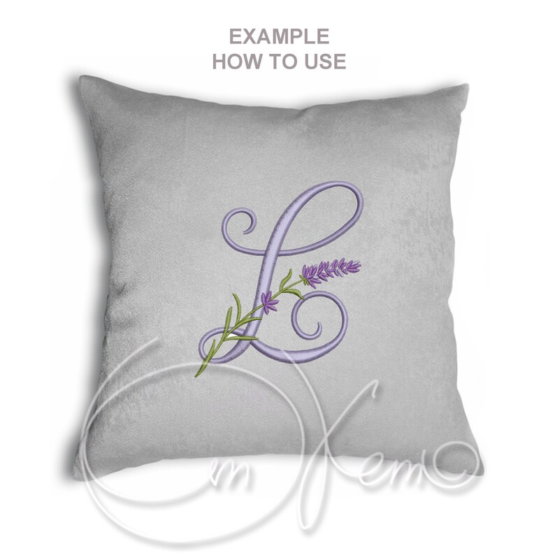 Machine Embroidery Design Capital Letter L Digitized Lavender Alphabet ...