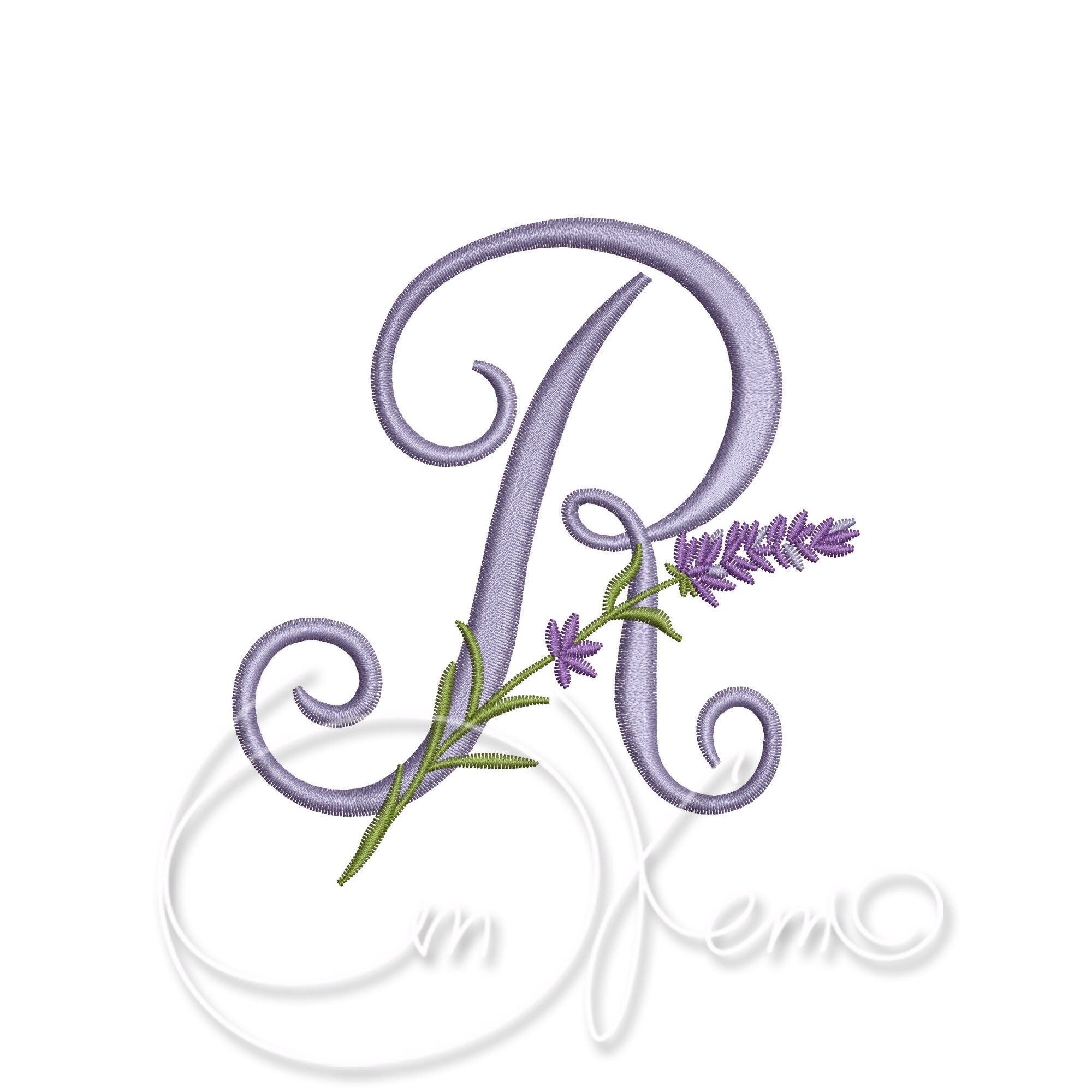 Machine Embroidery Design Capital Letter R Digitized Lavender Alphabet ...