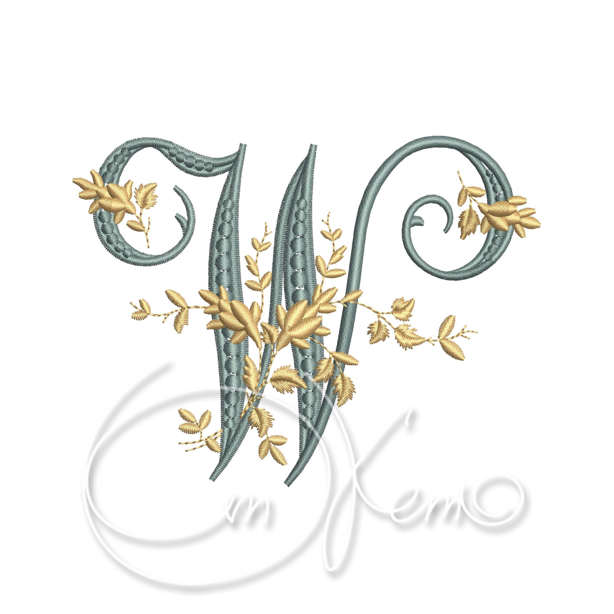 Machine Embroidery Design Capital Letter W Digitized Victorian - Etsy