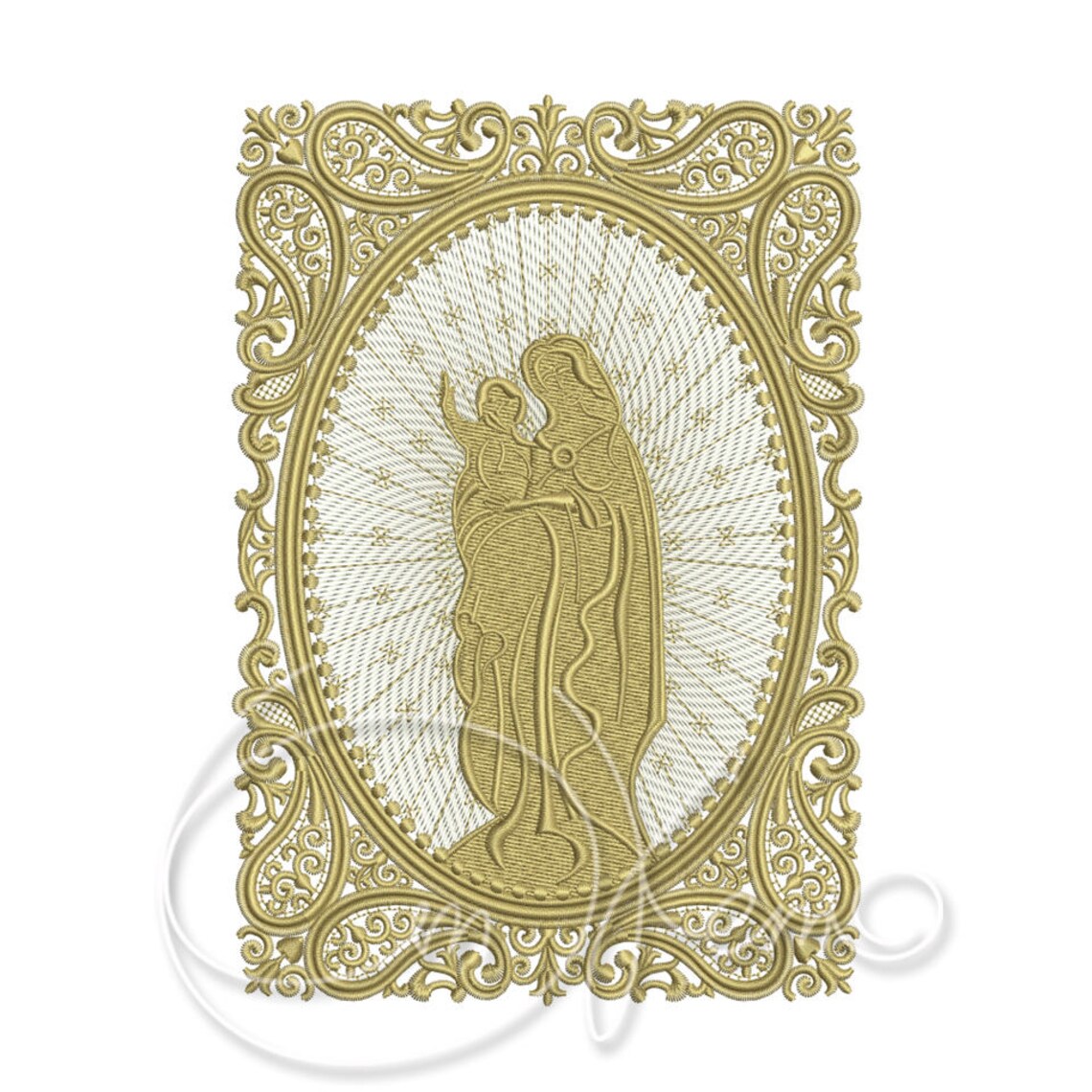MACHINE EMBROIDERY DESIGN Blessed Virgin Mary with Baby | Etsy