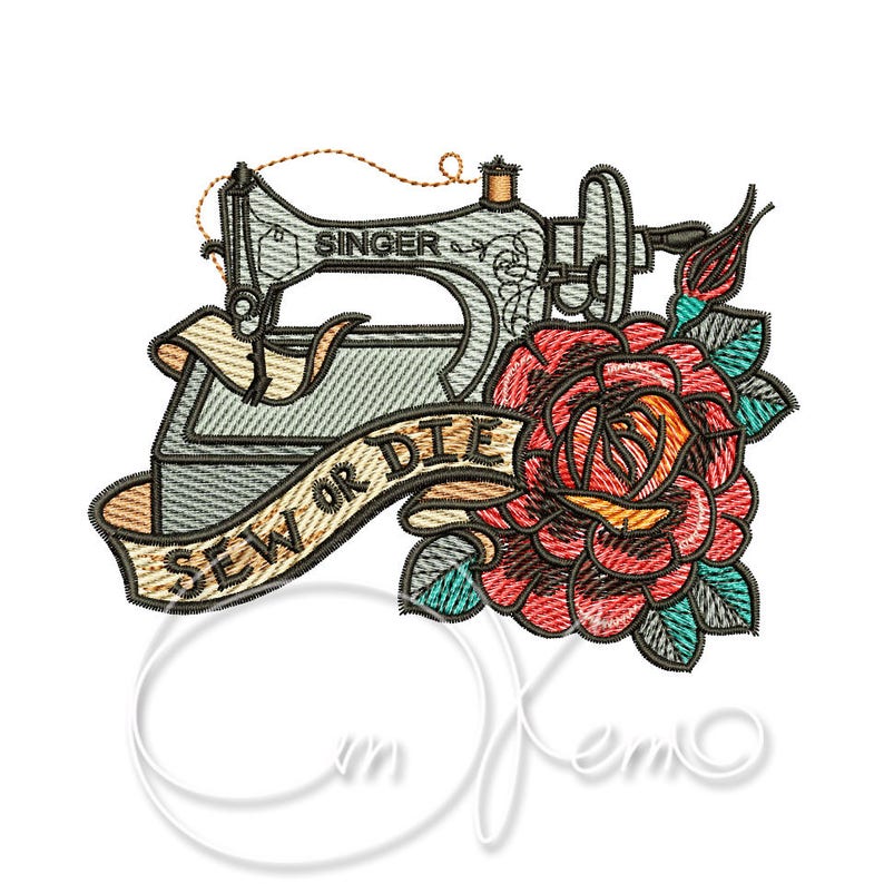 MACHINE EMBROIDERY DESIGN - Old School Sew or Die - Etsy