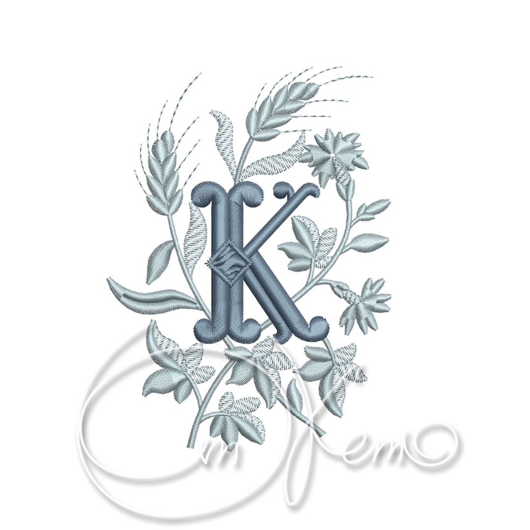 Machine Embroidery Design Capital Letter K Digitized Antique Alphabet ...