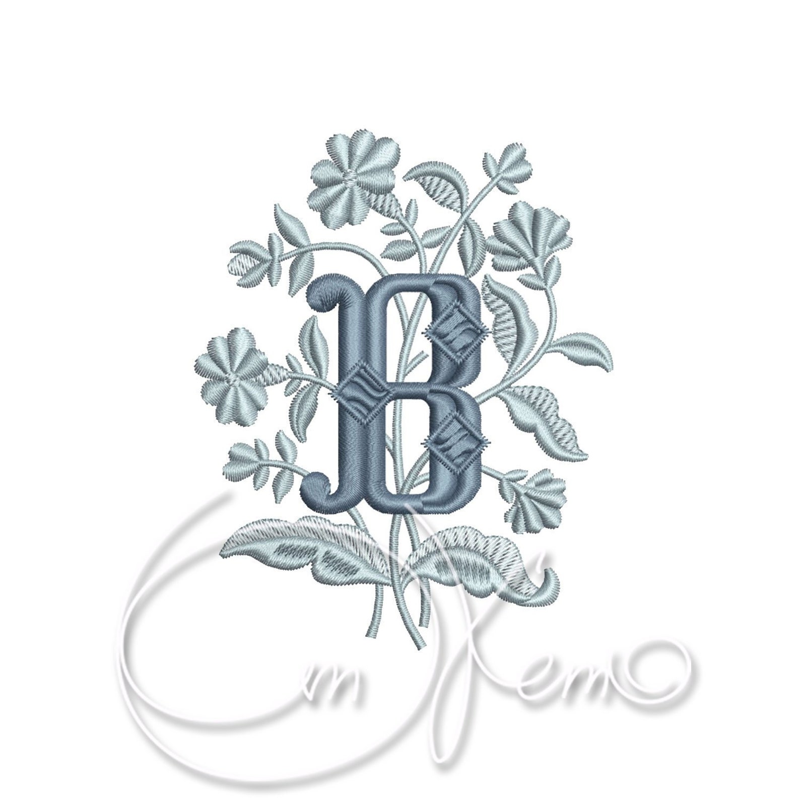 Machine Embroidery Design Capital Letter B Digitized Antique - Etsy