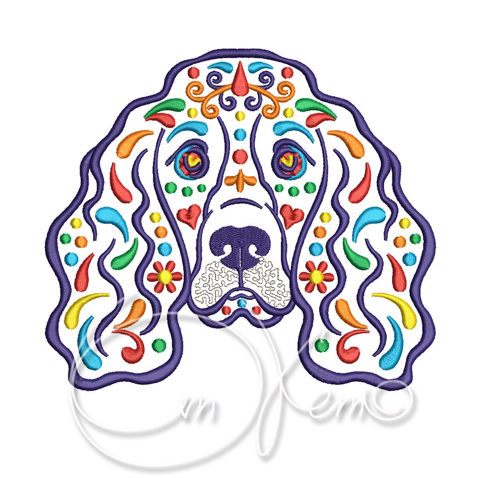 Diseño de bordado a máquina - calavera perro PES Descarga instantánea ...