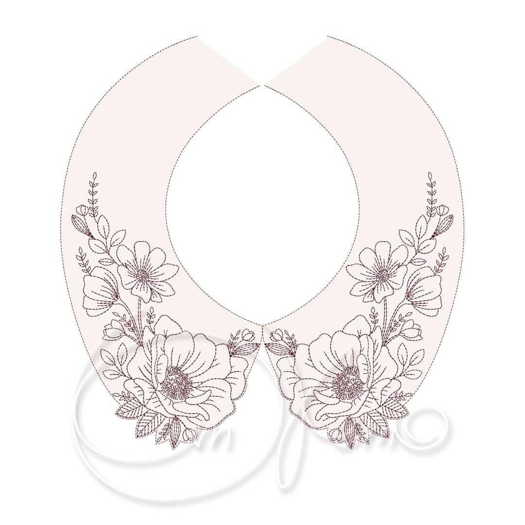 Machine Embroidery Design - in the Hoop Kid Collar, ITH Embroidery ...