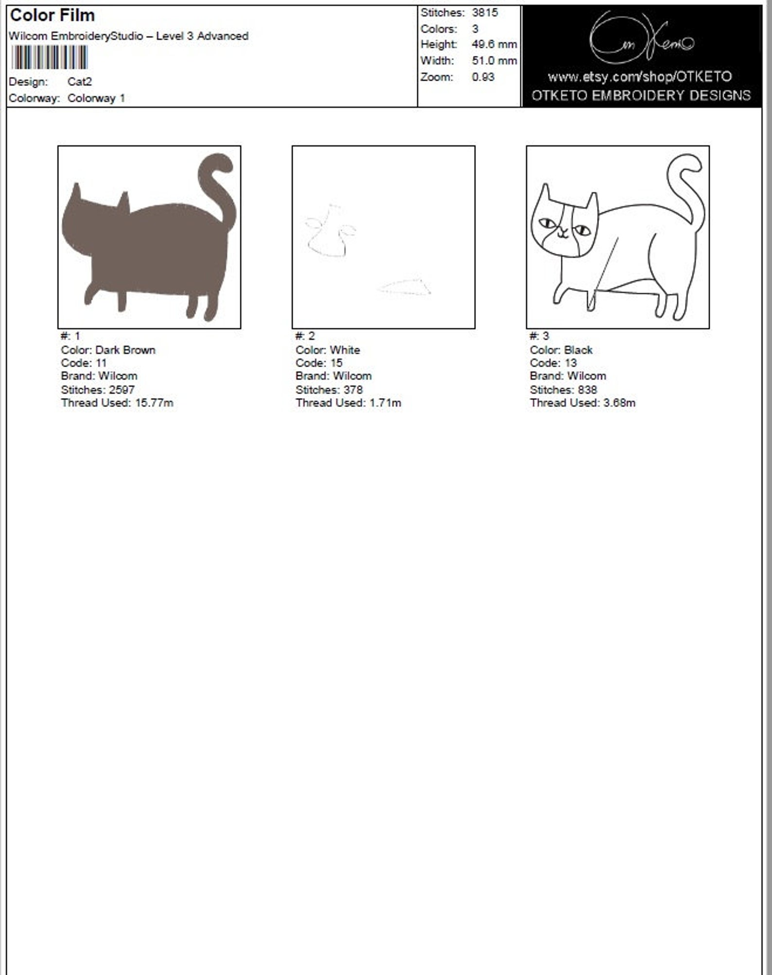 Machine Embroidery Design Kitten Gray Cat White Cat Black PES Instant ...