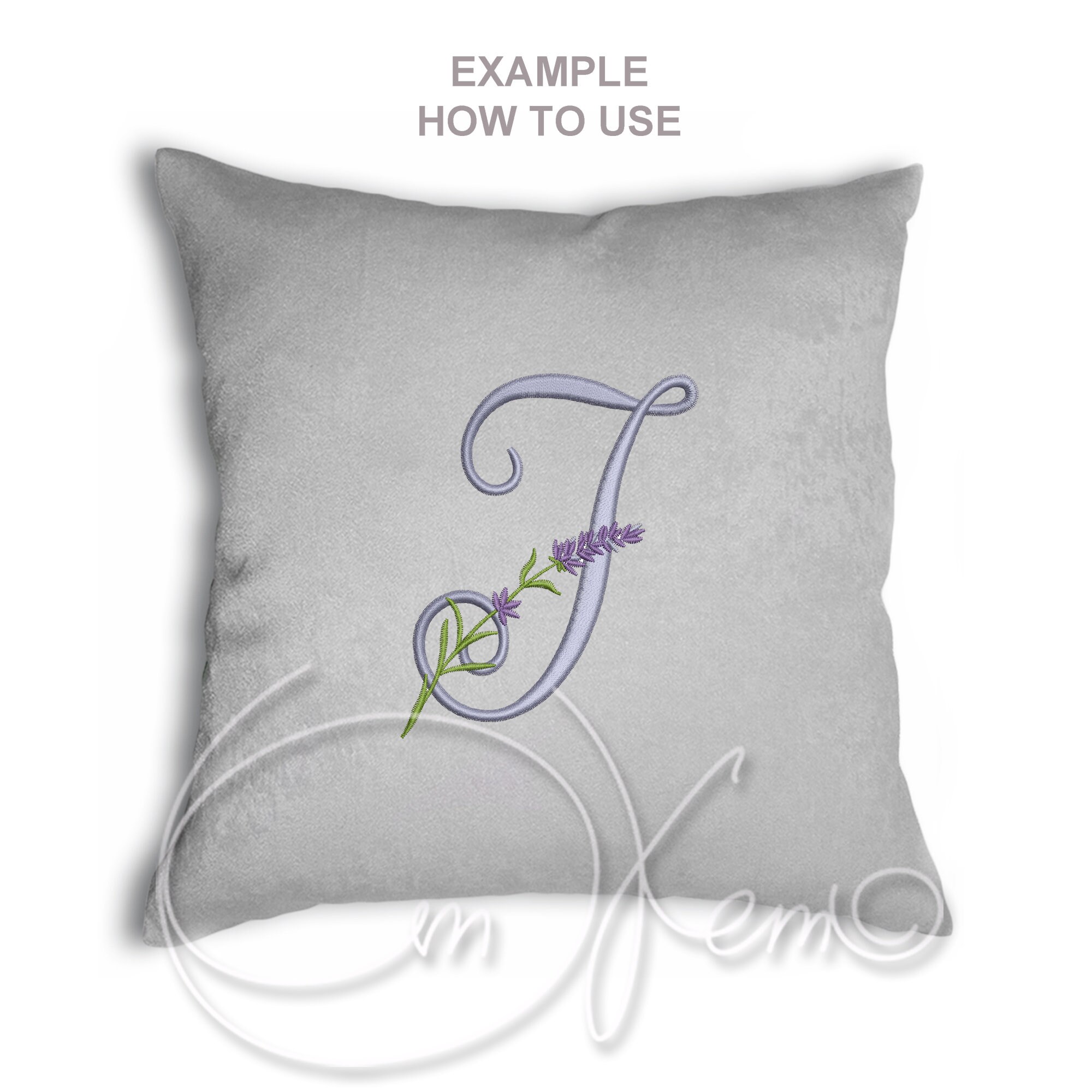Machine Embroidery Design Capital Letter J Digitized Lavender | Etsy