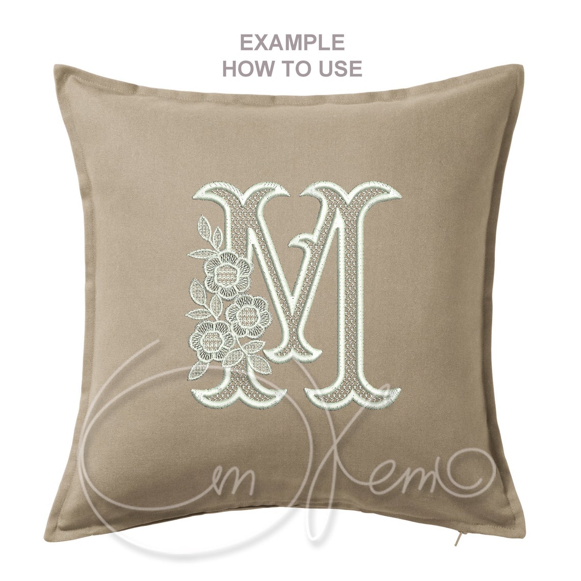 MACHINE EMBROIDERY DESIGN Monogrammed Lace Letter M Hoop 4x4 | Etsy