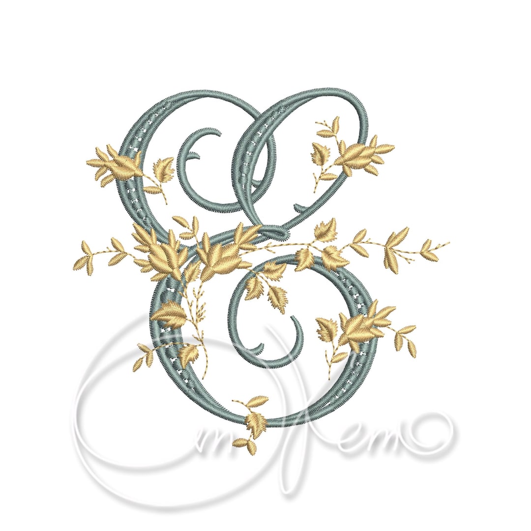 Machine Embroidery Design Capital Letter E Digitized Victorian Alphabet ...
