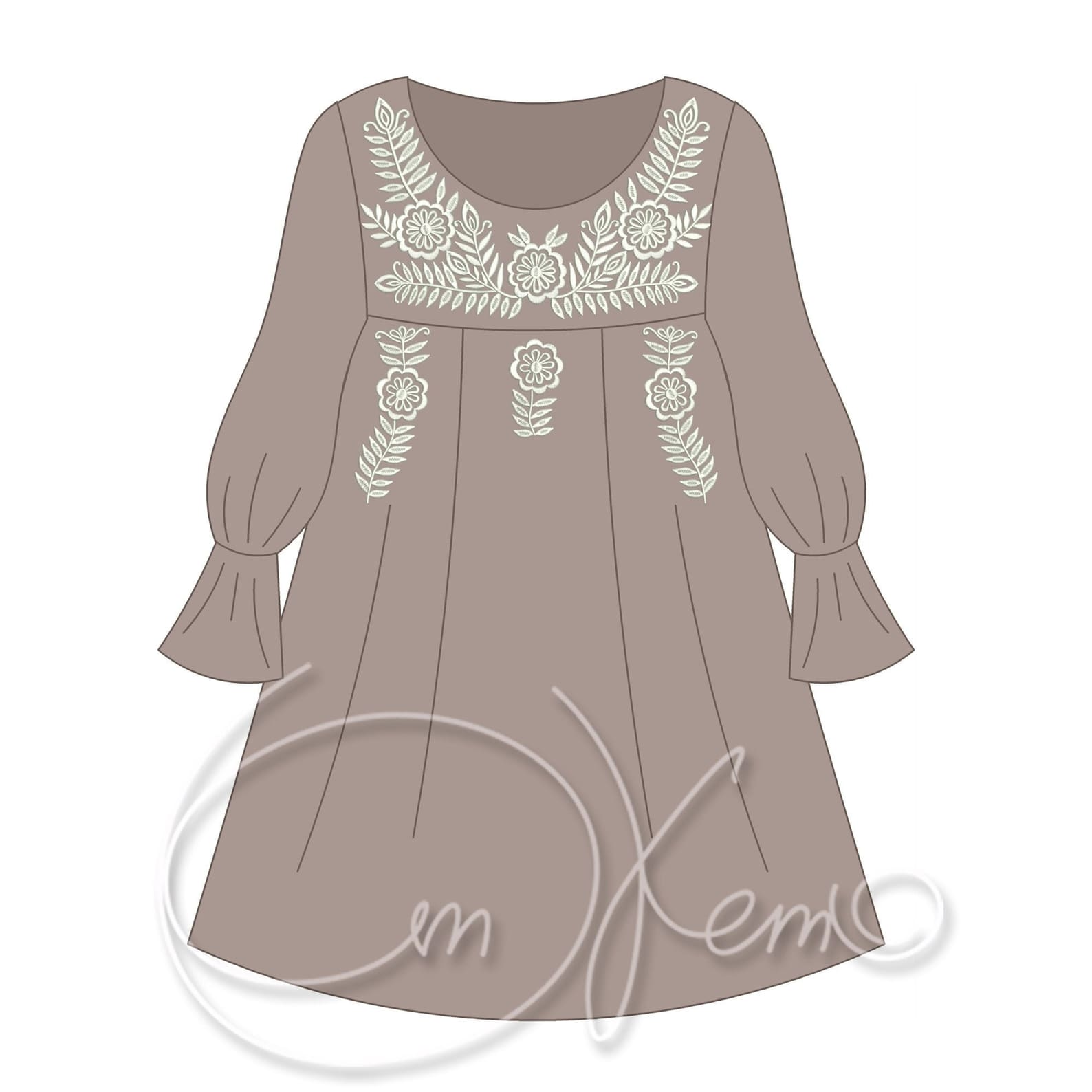 Machine Embroidery Design Mexican Dress for Woman Digitized 7x5 12x8 ...