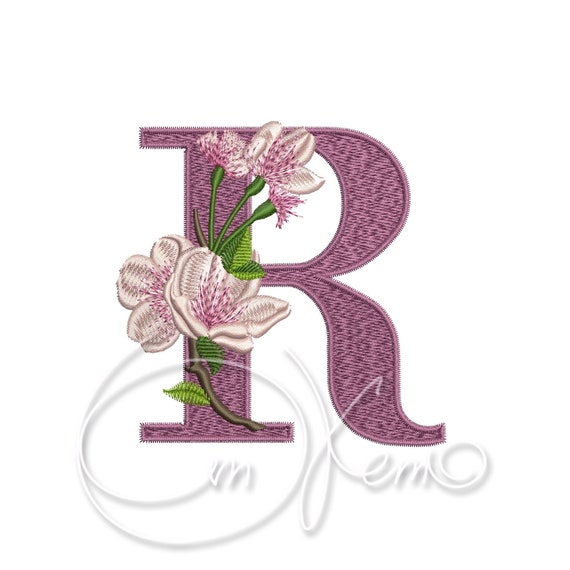 Machine Embroidery Design Capital Letter R Digitized Cherry | Etsy