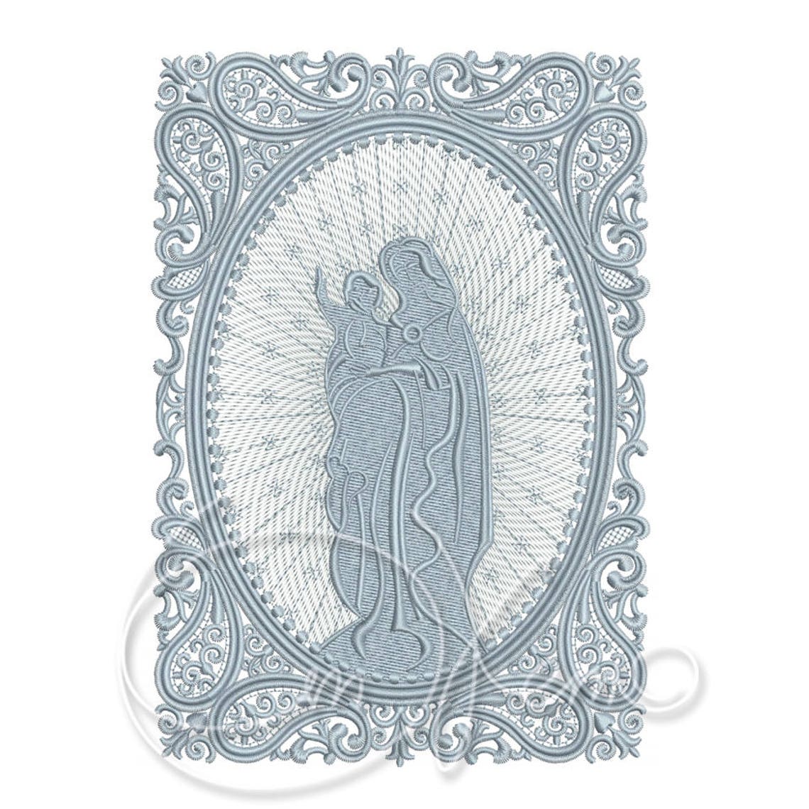 MACHINE EMBROIDERY DESIGN - Blessed Virgin Mary With Baby Jesus - Etsy