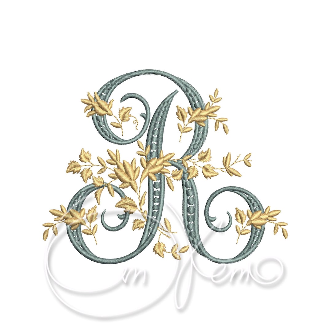 Machine Embroidery Design Capital Letter R Digitized Victorian Alphabet ...